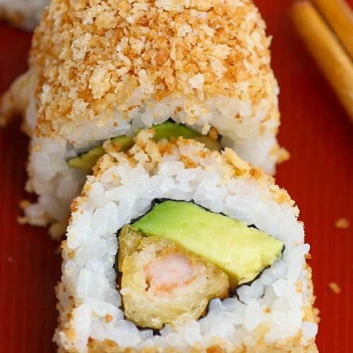 Simple Crunchy Roll Sushi (Tempura California Roll Recipe) - So good!